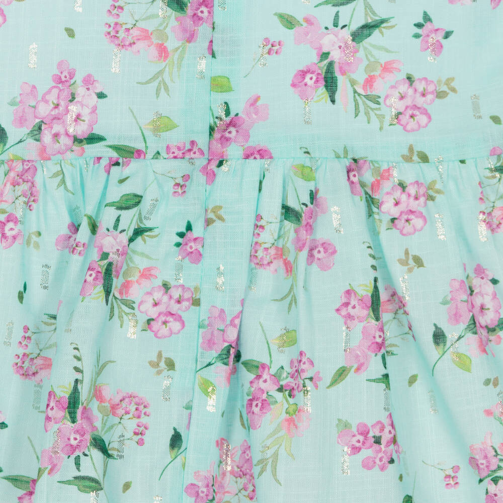Mayoral - Girls Blue & Pink Floral Dress | Childrensalon Outlet Mayoral - Girls Blue & Pink Floral Dress | Childrensalon Outlet