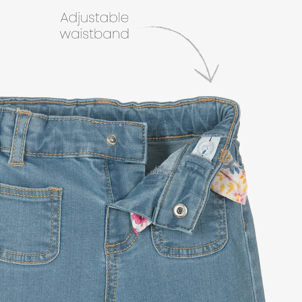 Mayoral - Girls Blue Wide Leg Denim Jeans | Childrensalon Outlet