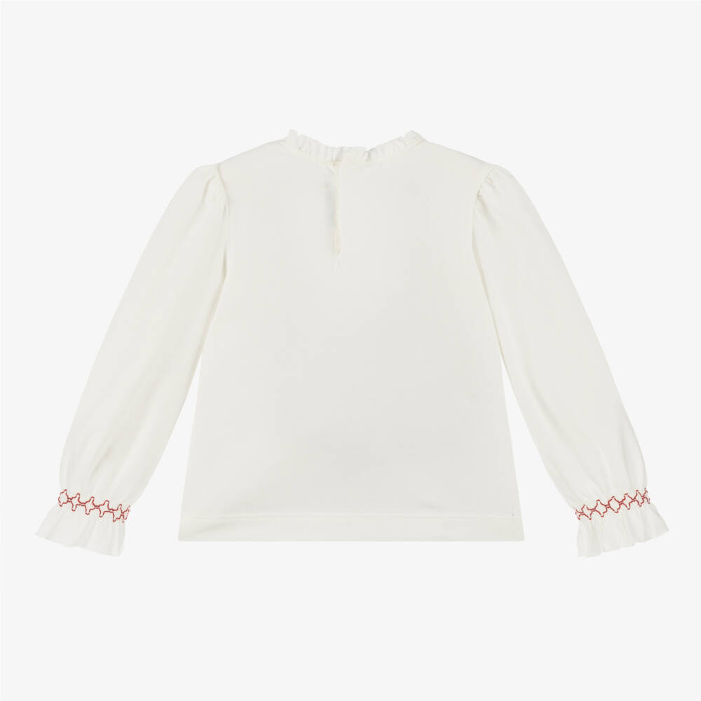 Mayoral - Girls Ivory Cotton Ballet Tee | Childrensalon Outlet