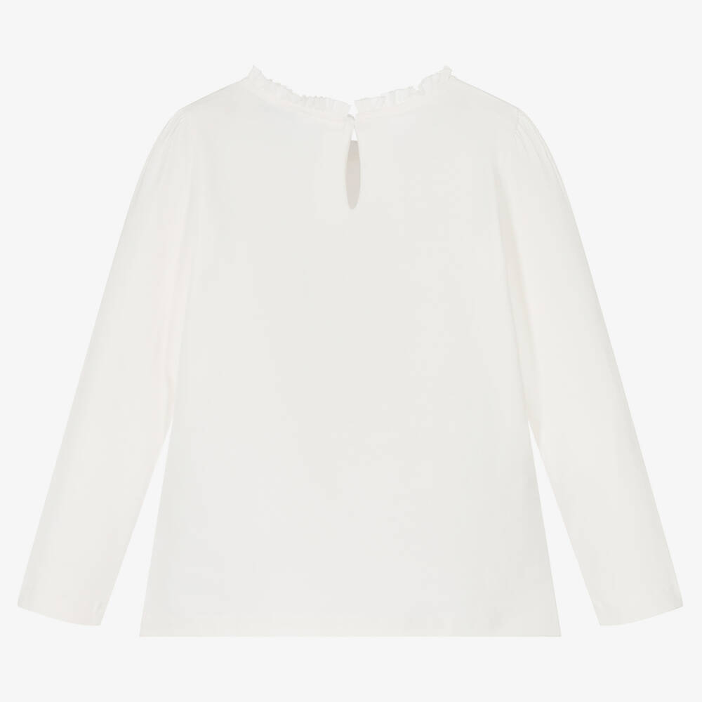Mayoral - Girls Ivory Cotton Jersey Top | Childrensalon Outlet