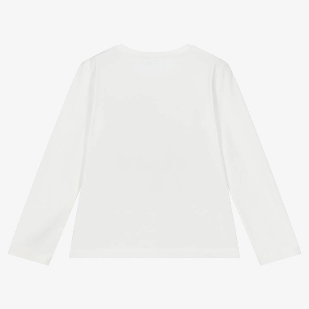Mayoral - Girls Ivory Cotton Jersey Top | Childrensalon Outlet