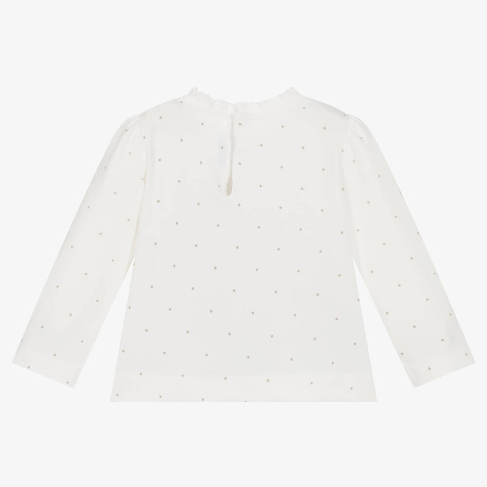 Mayoral - Girls Ivory Cotton Stargazing Top | Childrensalon Outlet