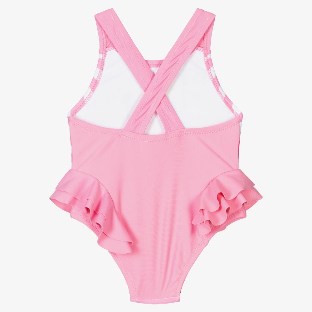 Mayoral - Girls Pink Striped Swimsuit | Childrensalon Outlet
