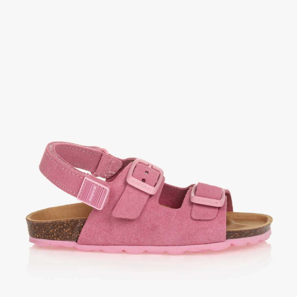 Mayoral - Girls Pink Suede Leather Sandals | Childrensalon Outlet