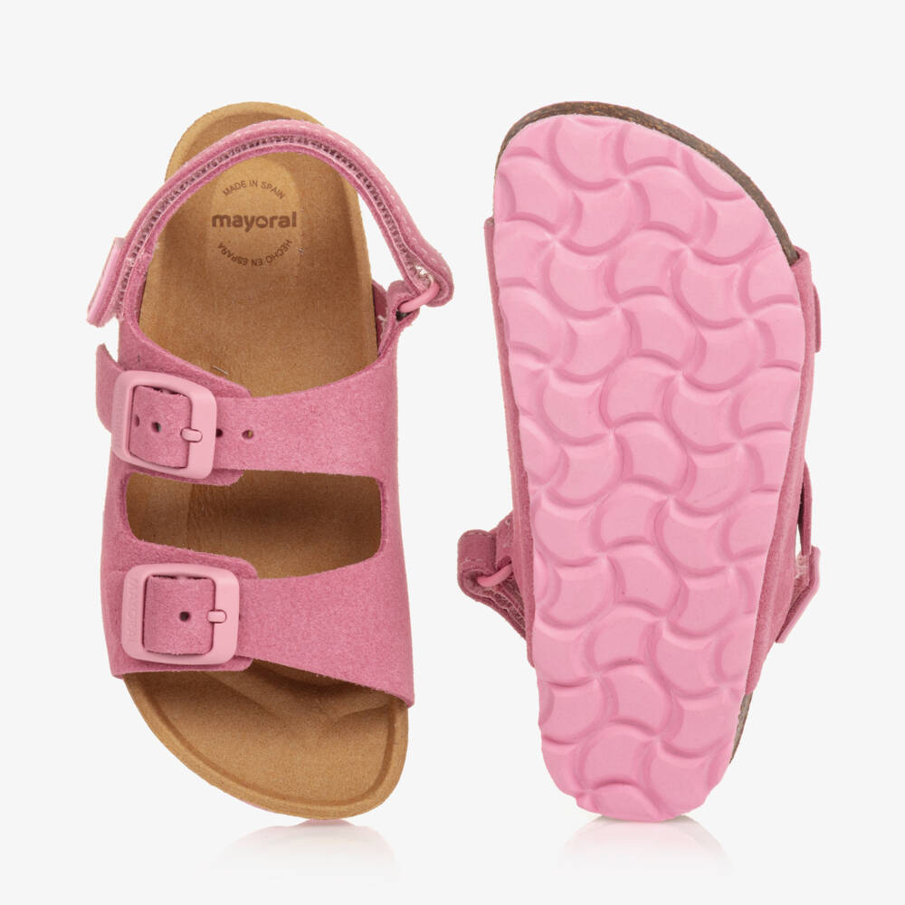 Mayoral - Girls Pink Suede Leather Sandals | Childrensalon Outlet