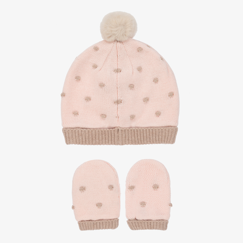 Mayoral Newborn - Pink Baby Hat & Mittens Set | Childrensalon Outlet