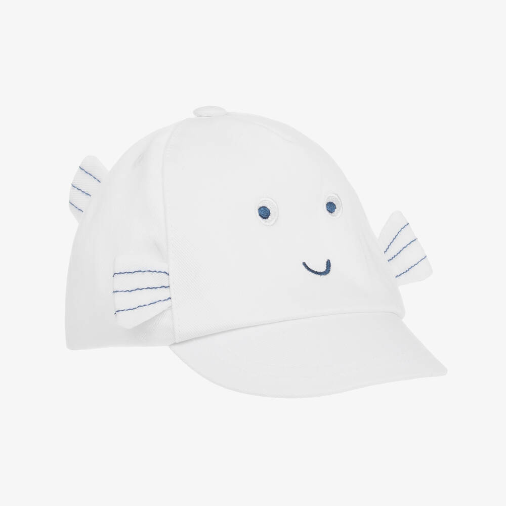 Mayoral White Fish Cotton Baby Cap Childrensalon Outlet