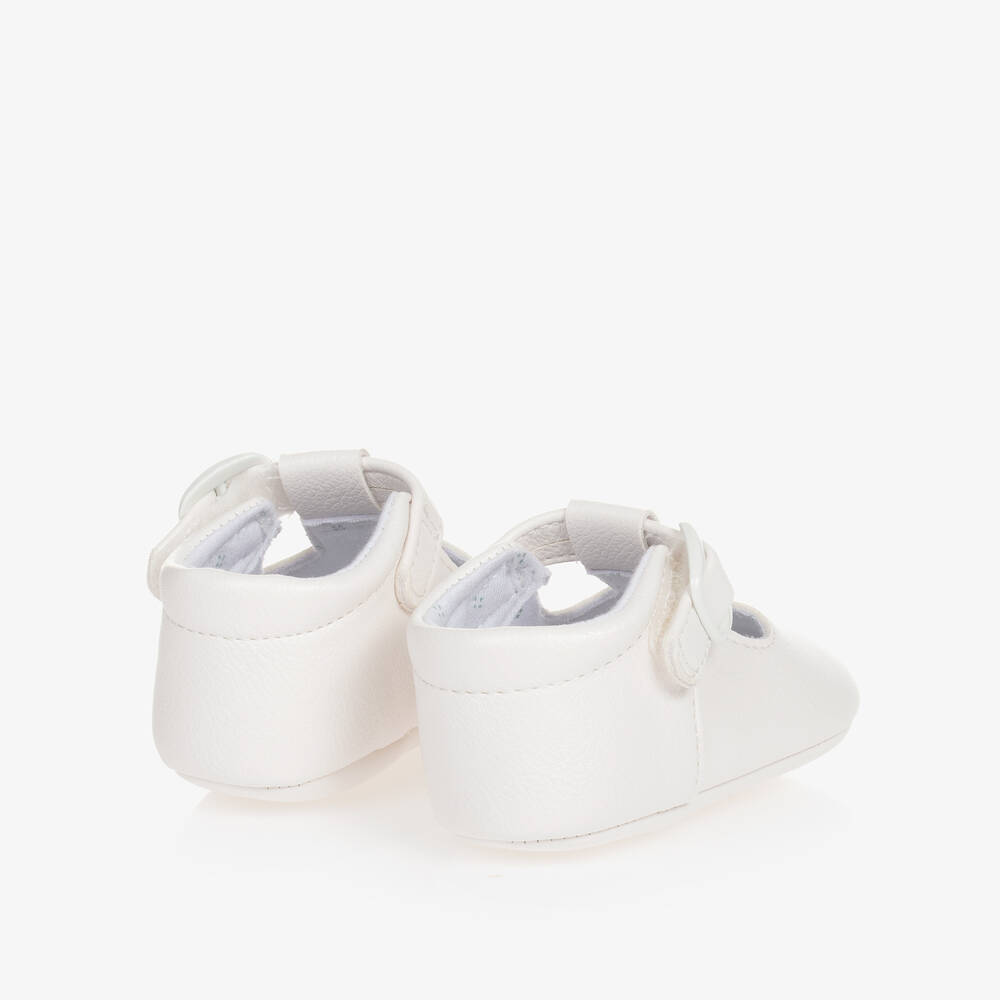 Mayoral Newborn - White T-Bar Baby Pre-Walker Shoes | Childrensalon Outlet