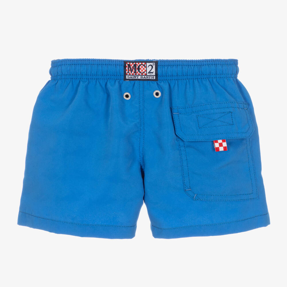 MC2 Saint Barth - Boys Blue Print-Reveal Swim Shorts | Childrensalon Outlet