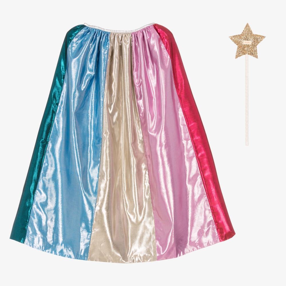 Meri Meri - Rainbow Cape & Wand Costume | Childrensalon Outlet