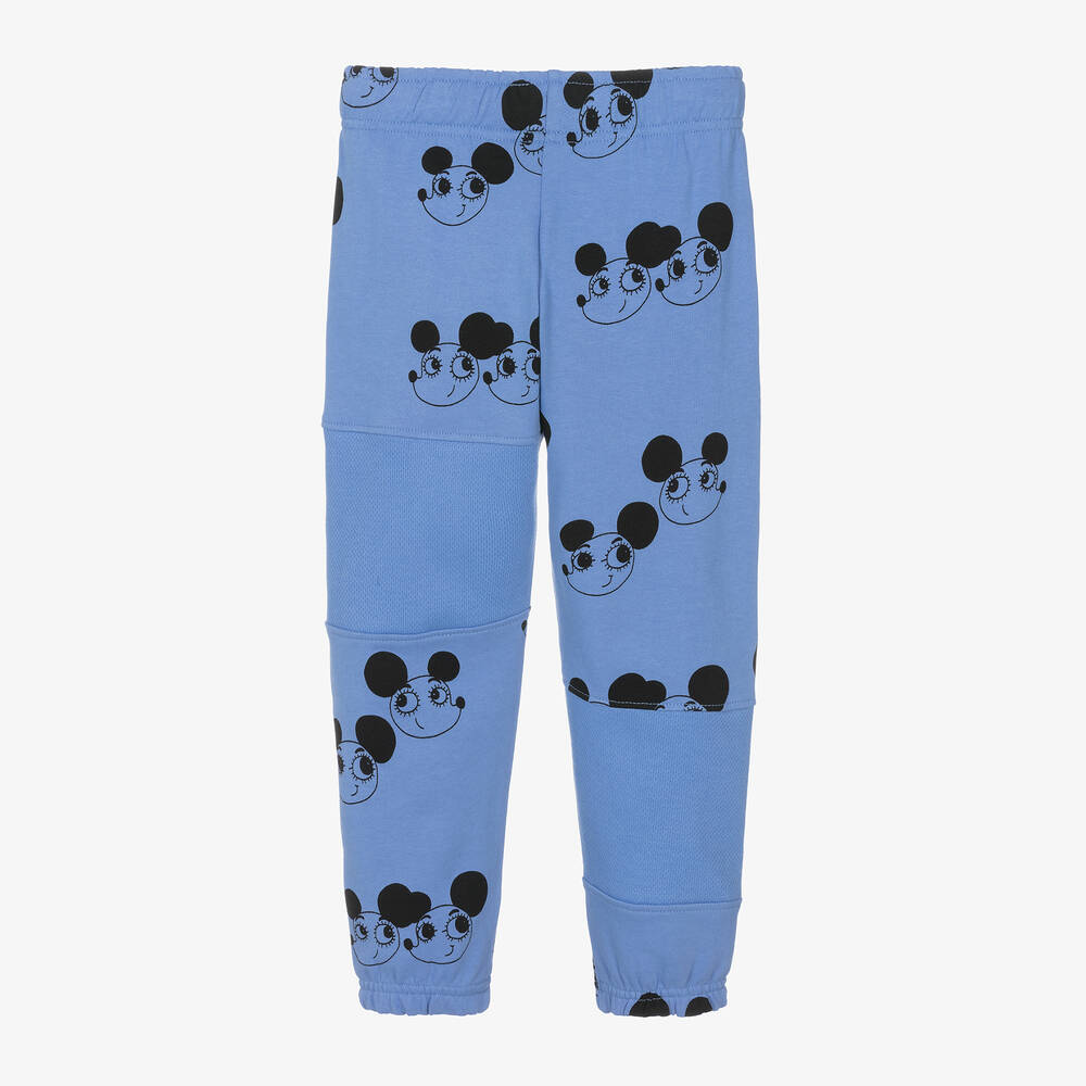 Mini Rodini - Blue Organic Cotton Ritzratz Joggers | Childrensalon Outlet