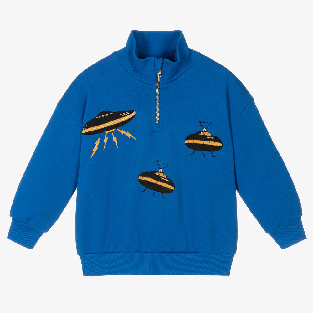 Mini Rodini - Blaues UFO-Biobaumwoll-Oberteil | Childrensalon Outlet