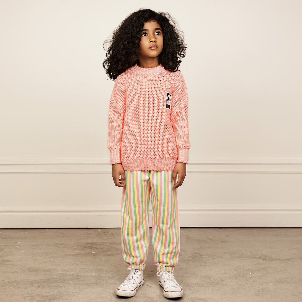 Mini Rodini - Girls Pink Cotton Knit Sweater | Childrensalon Outlet