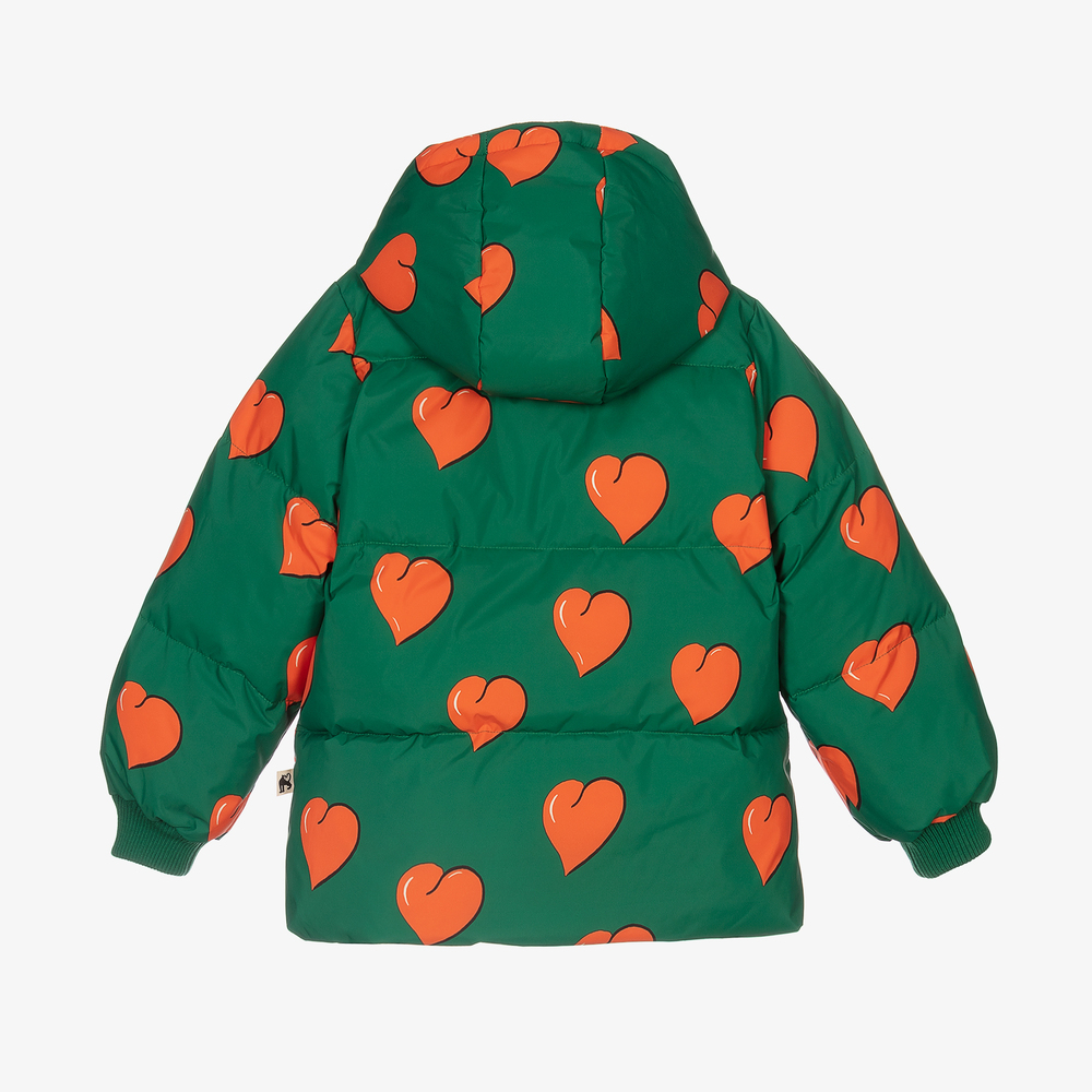 Mini Rodini - Green Hearts Puffer Jacket | Childrensalon Outlet