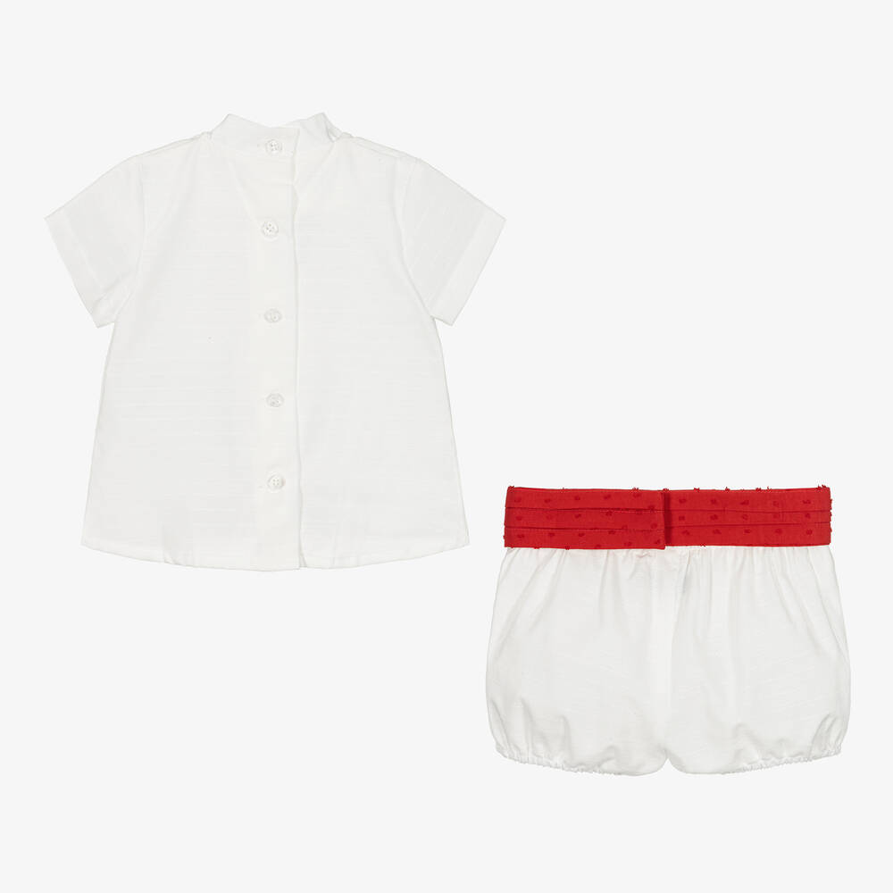 Miranda - Baby Boys White Cotton Shorts Set | Childrensalon Outlet