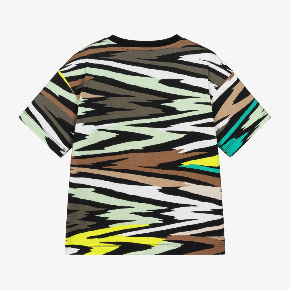 Missoni - Boys Black Zigzag Organic Cotton T-Shirt | Childrensalon Outlet
