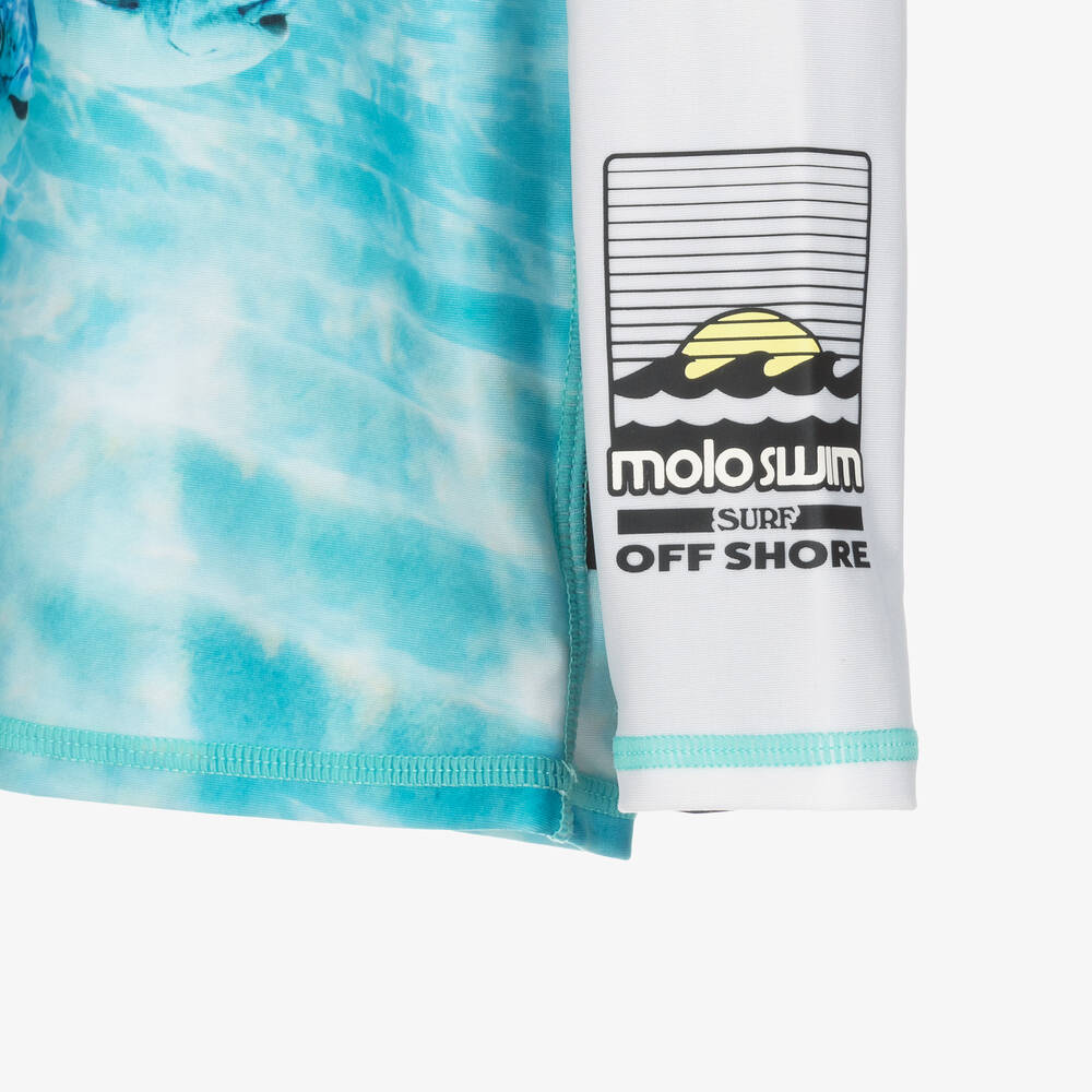 Molo - Boys Blue Fish Sun Protective Top (UPF50+) | Childrensalon Outlet