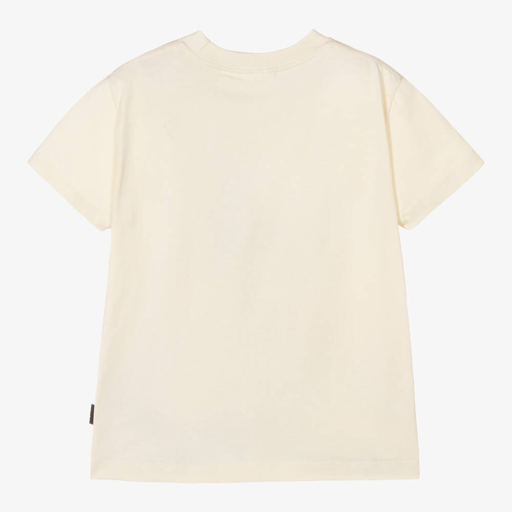 Molo - Boys Ivory Cotton Tiger Print T-Shirt | Childrensalon Outlet