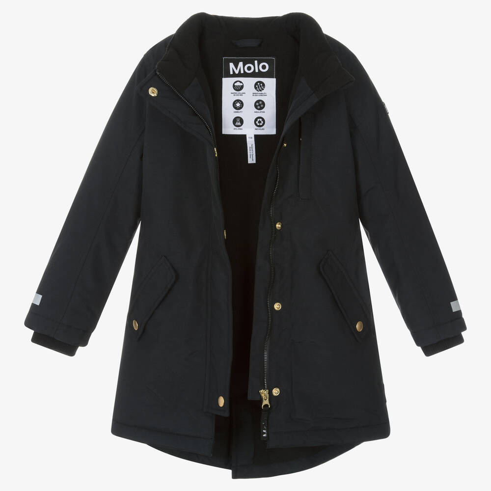 Molo - Girls Black Puffer Winter Coat | Childrensalon Outlet