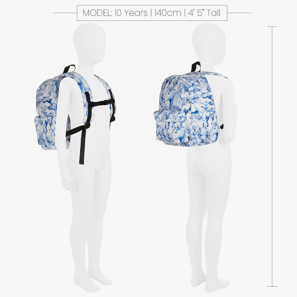 Molo - Girls Horses Canvas Backpack (43cm) | Childrensalon Outlet