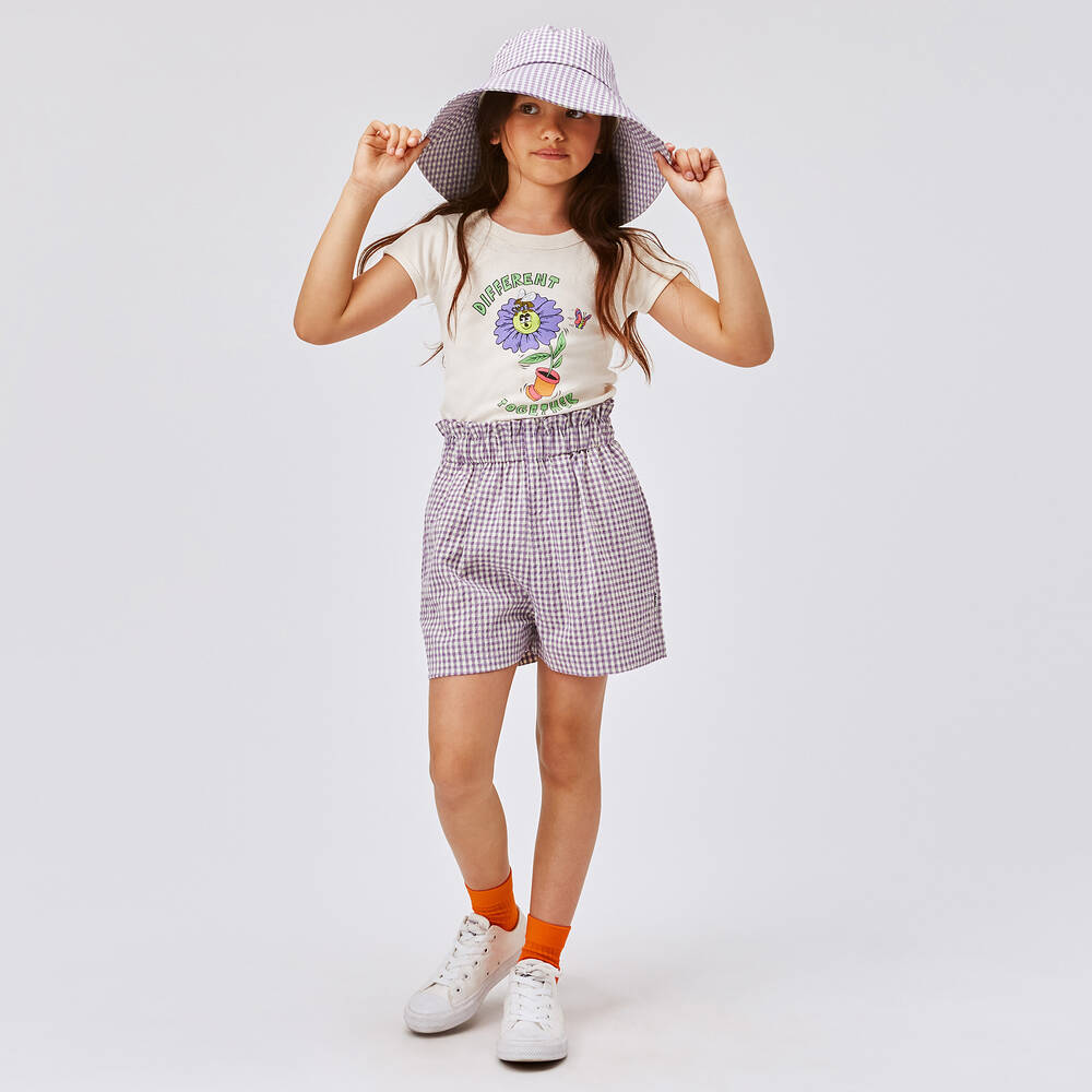 Molo - Girls Ivory Organic Cotton T-Shirt | Childrensalon Outlet