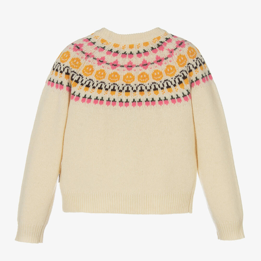 Molo - Girls Ivory Wool Jumper | Childrensalon Outlet