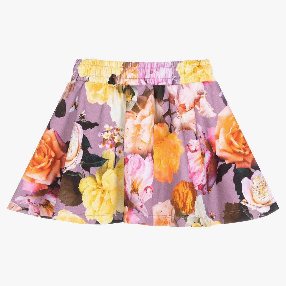 Molo - Girls Purple Floral Cotton Skirt | Childrensalon Outlet Molo - Girls Purple Floral Cotton Skirt | Childrensalon Outlet