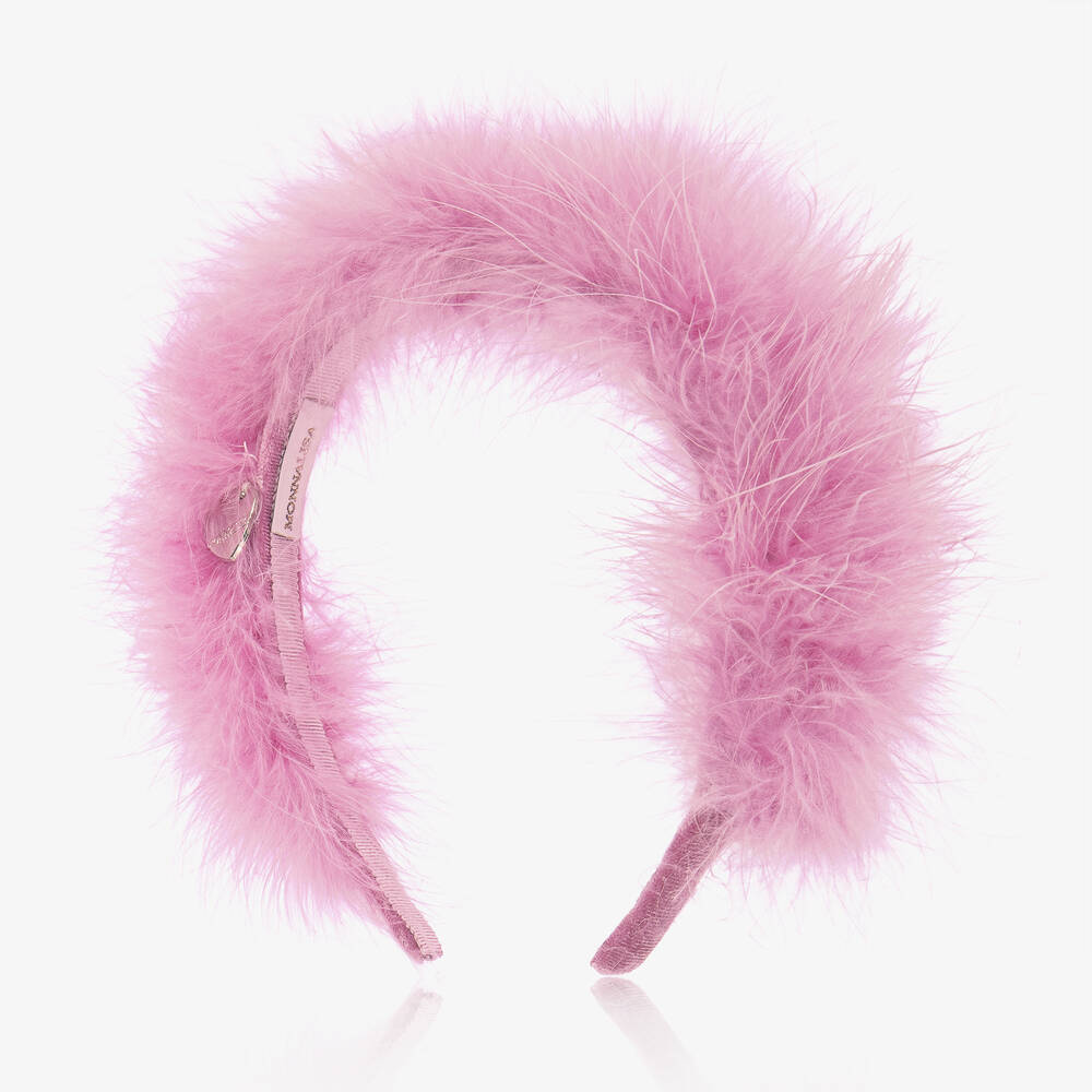 Monnalisa - Girls Pink Feather Headband | Childrensalon Outlet