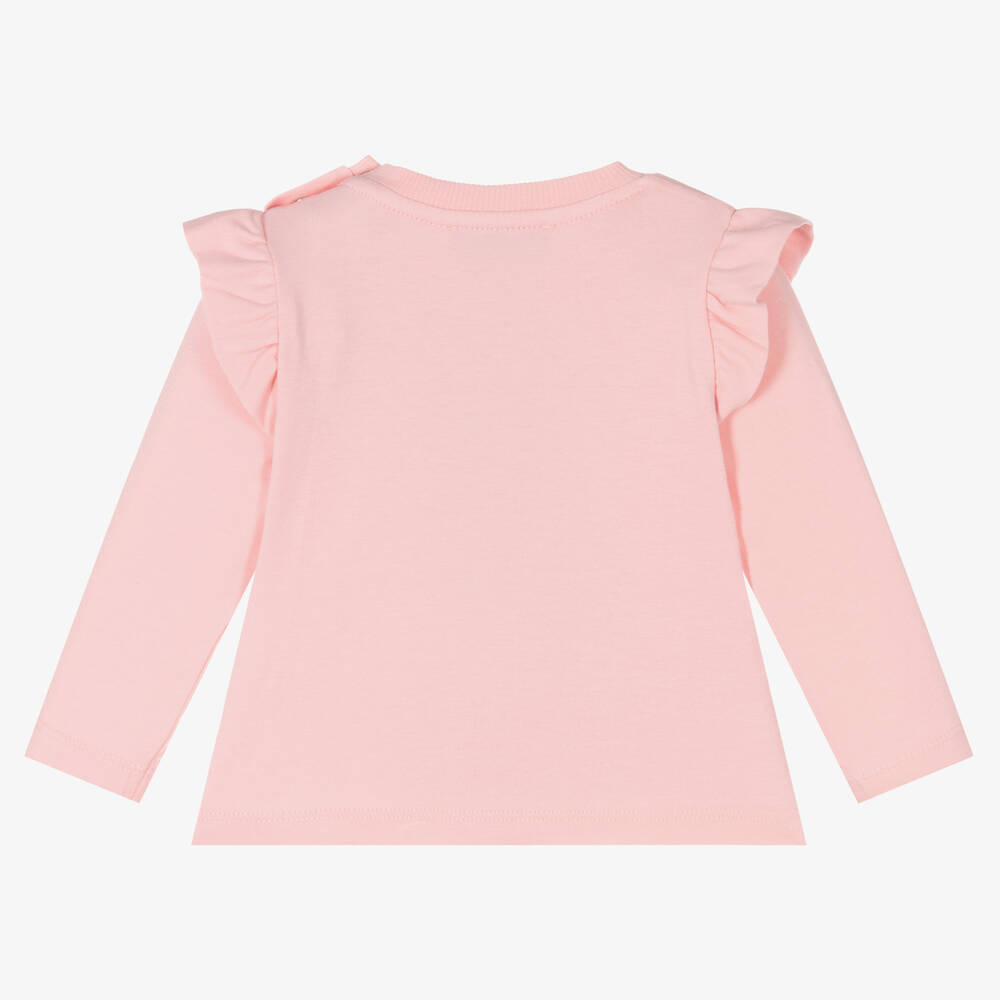 Moschino Baby - Pink Teddy Bear Ruffle Top | Childrensalon Outlet