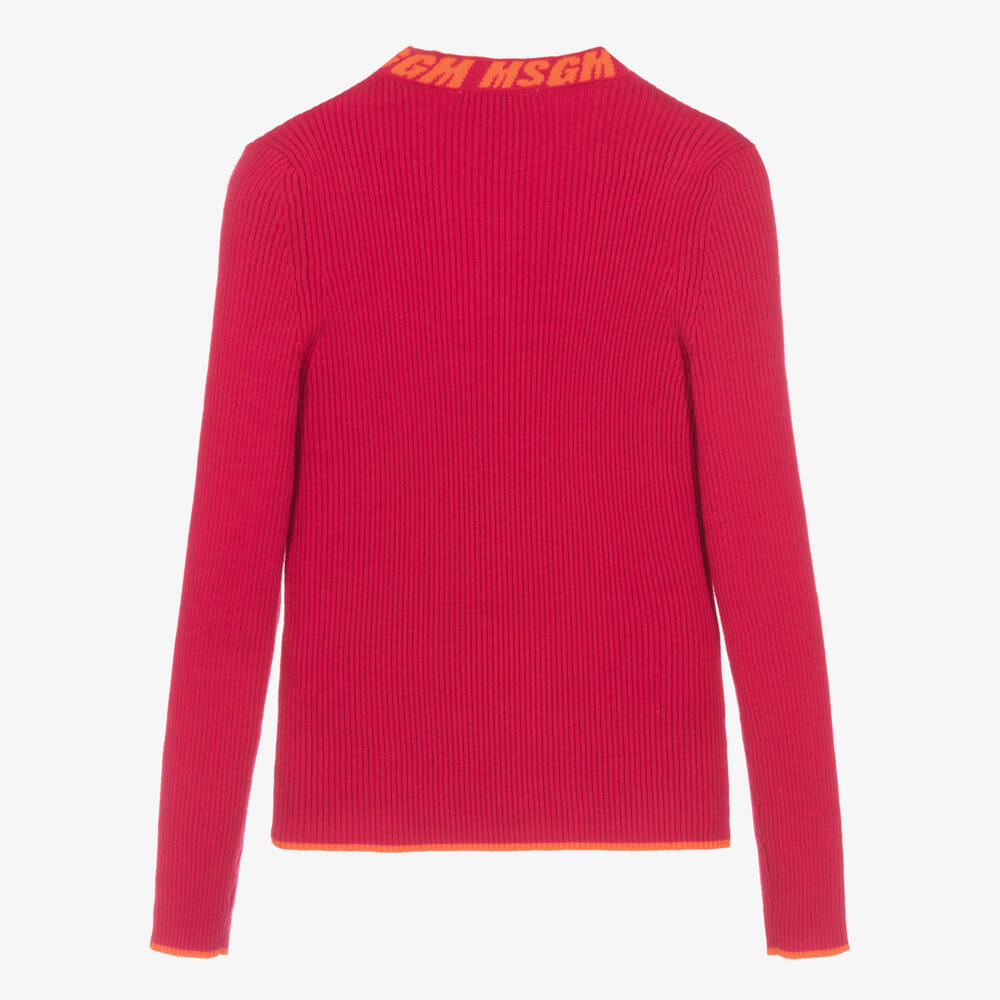 MSGM - Teen Girls Pink Knit Jumper | Childrensalon Outlet