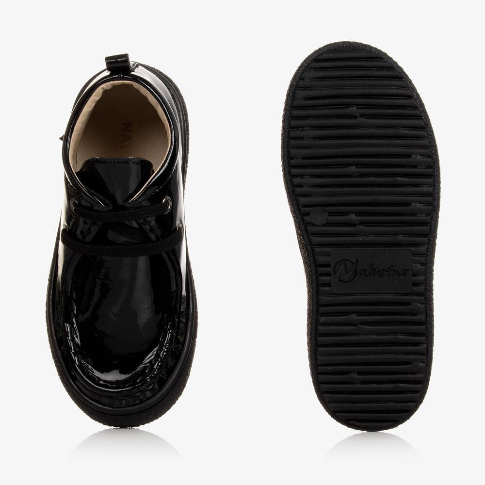 Naturino - Boys Black Leather Lace-Up Boots | Childrensalon Outlet