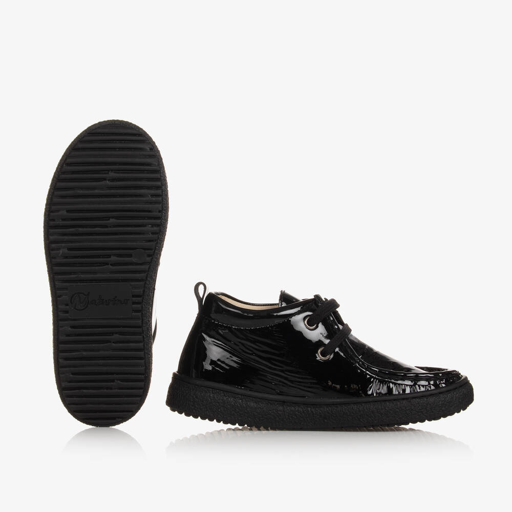 Naturino - Boys Black Leather Lace-Up Boots | Childrensalon Outlet