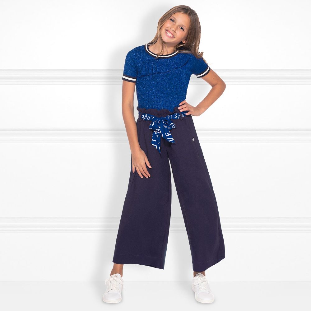 NIK&NIK - Girls Blue Crêpe Culottes | Childrensalon Outlet