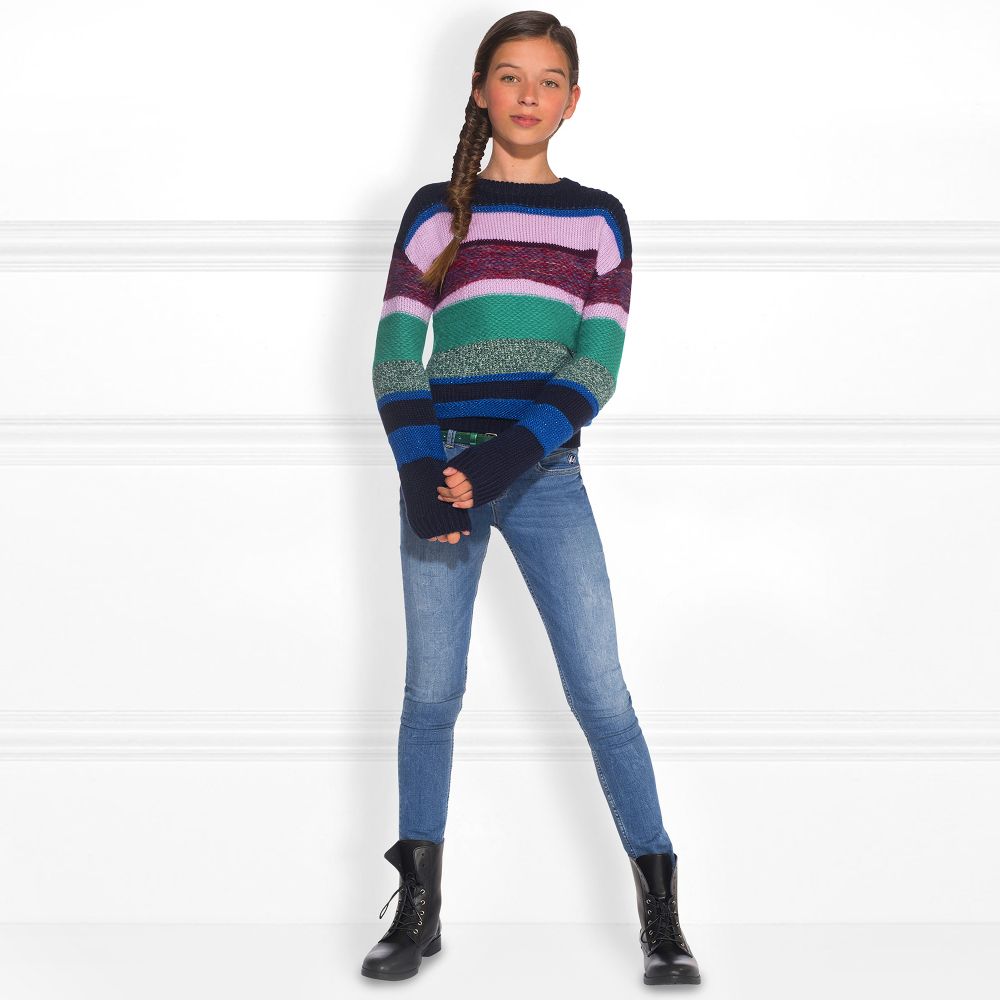 NIK&NIK - Girls Striped Knitted Sweater | Childrensalon Outlet