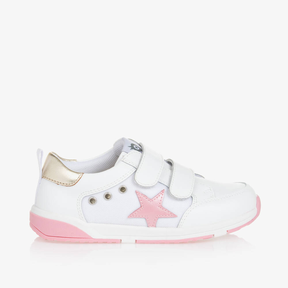 Old Soles - White Leather Star Velcro Trainers | Childrensalon Outlet