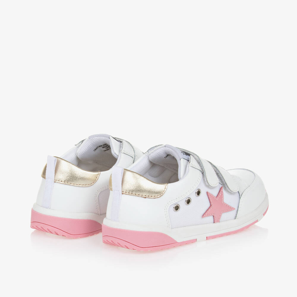 Old Soles - White Leather Star Velcro Trainers | Childrensalon Outlet