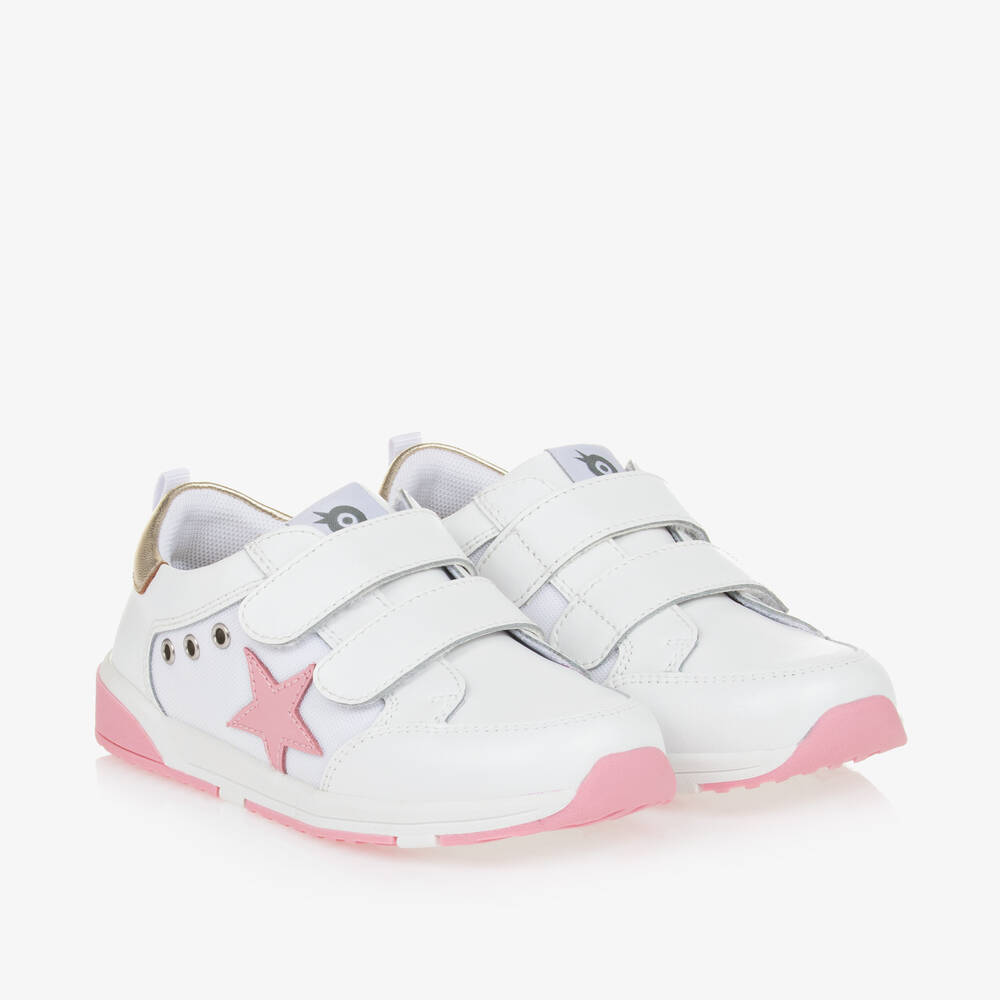 Old Soles - White Leather Star Velcro Trainers | Childrensalon Outlet