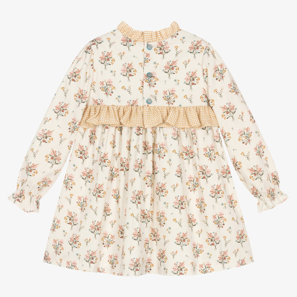 Paloma de la O - Кремовое хлопковое платье в цветочек | Childrensalon ...