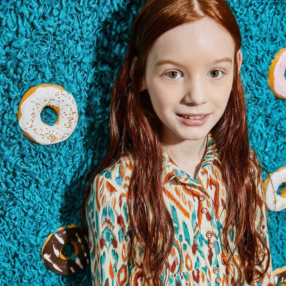 Pan Con Chocolate - Girls Ivory Cotton Shirt Dress | Childrensalon Outlet