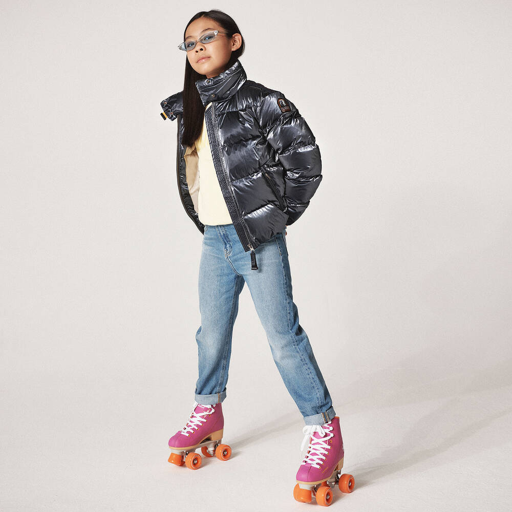 Parajumpers - Girls Grey Down Padded Jacket | Childrensalon Outlet