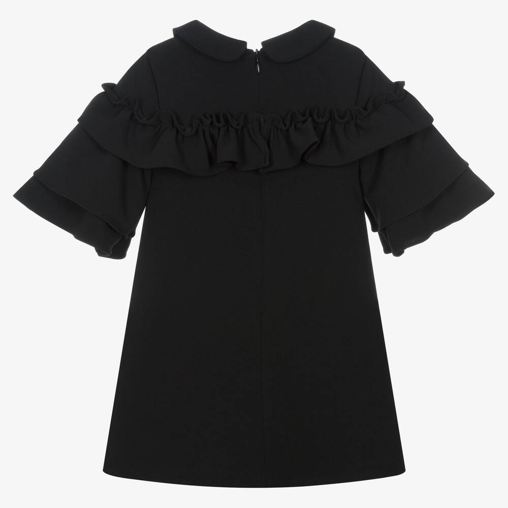 Patachou - Girls Black Ruffle Shift Dress | Childrensalon Outlet