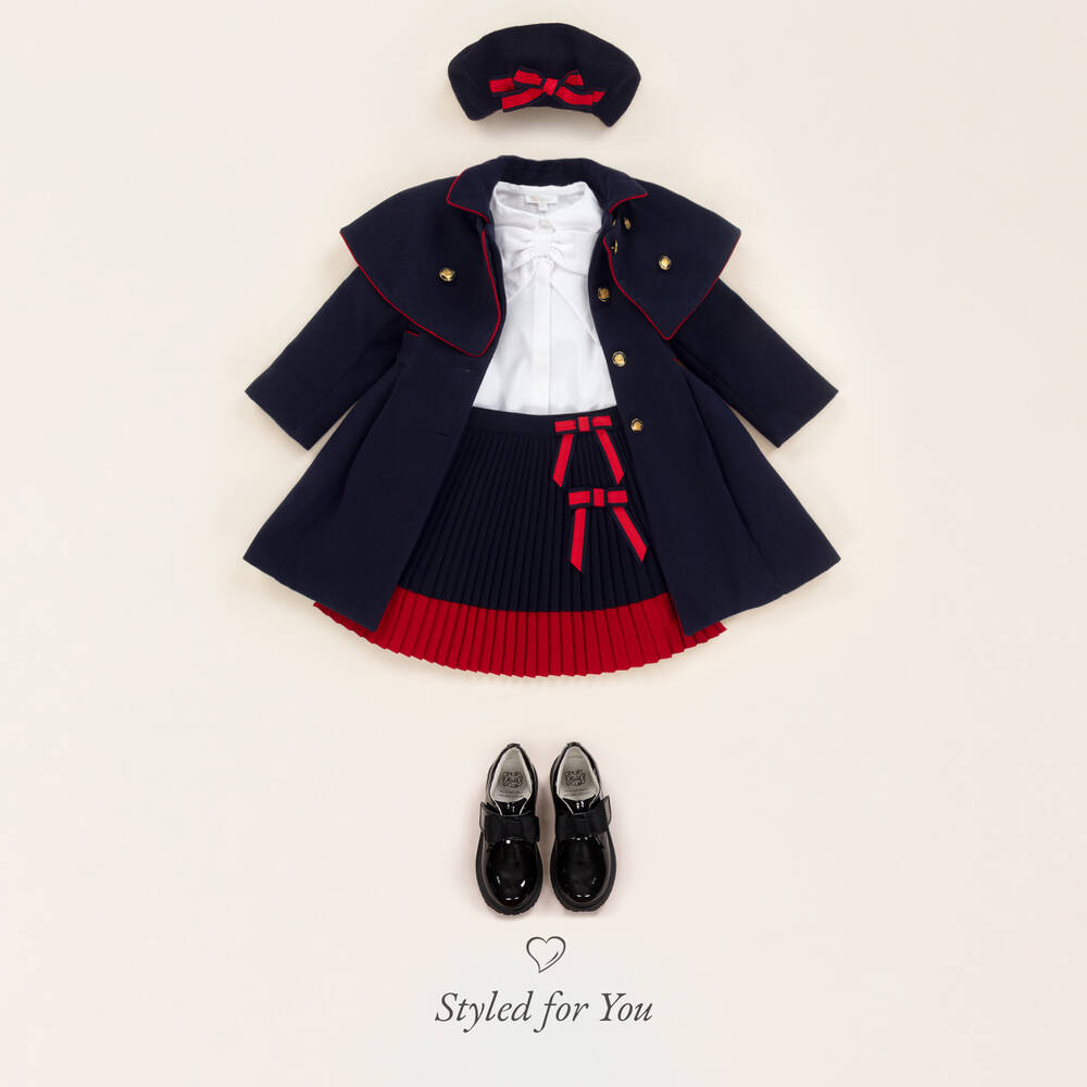 Patachou - Girls Navy Blue Wool Beret | Childrensalon Outlet