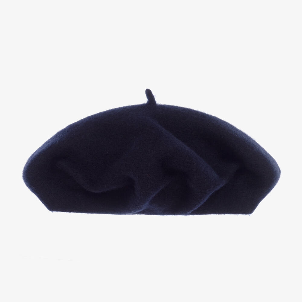 Patachou - Girls Navy Blue Wool Beret | Childrensalon Outlet
