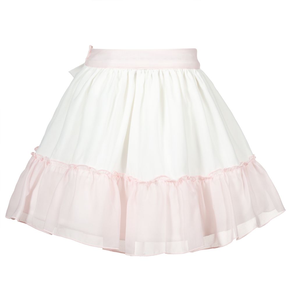 Patachou - Jupe ivoire et rose en mousseline | Childrensalon Outlet