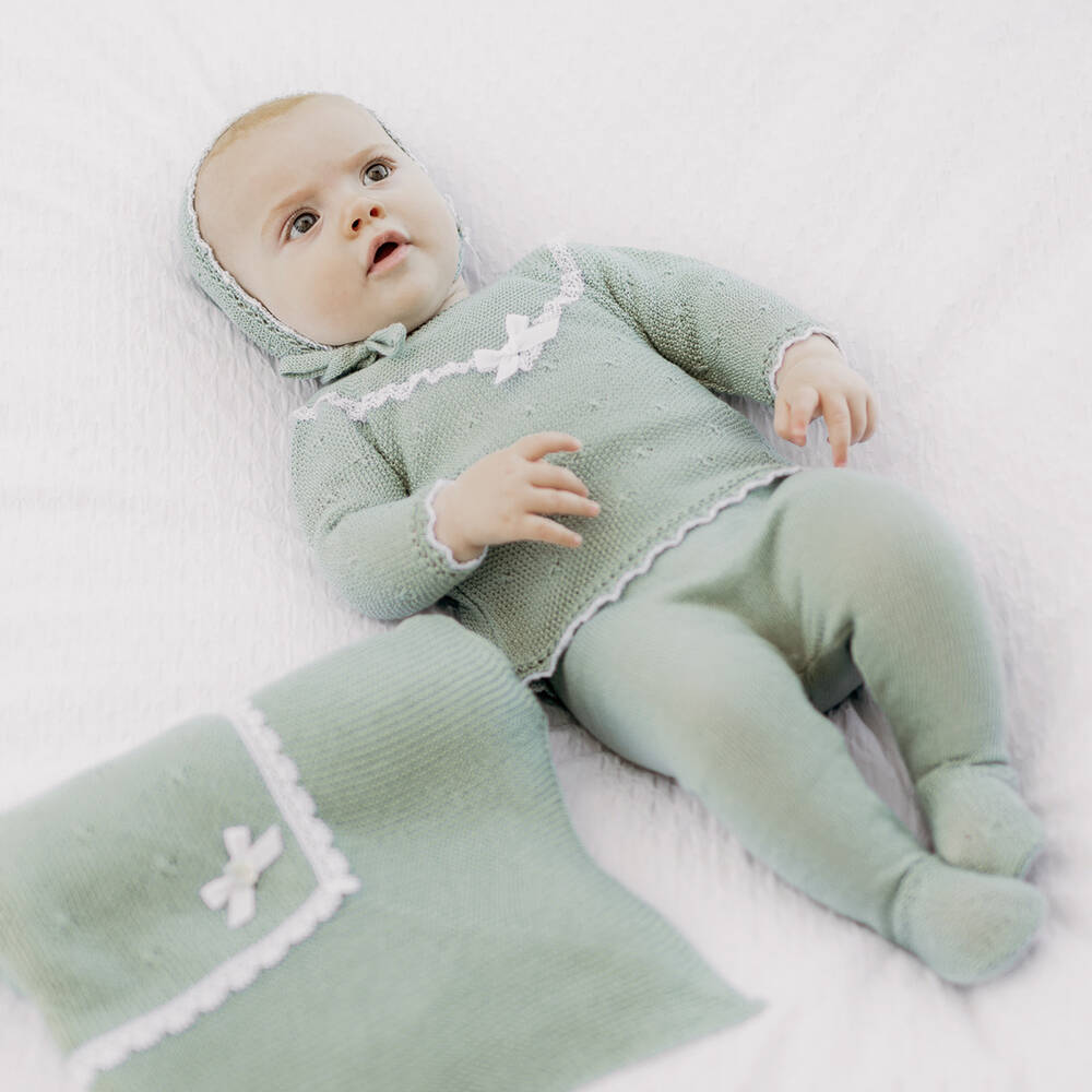 PAZ Rodríguez - Baby Girls Sage Green 2 Piece Babygrow | Childrensalon ...