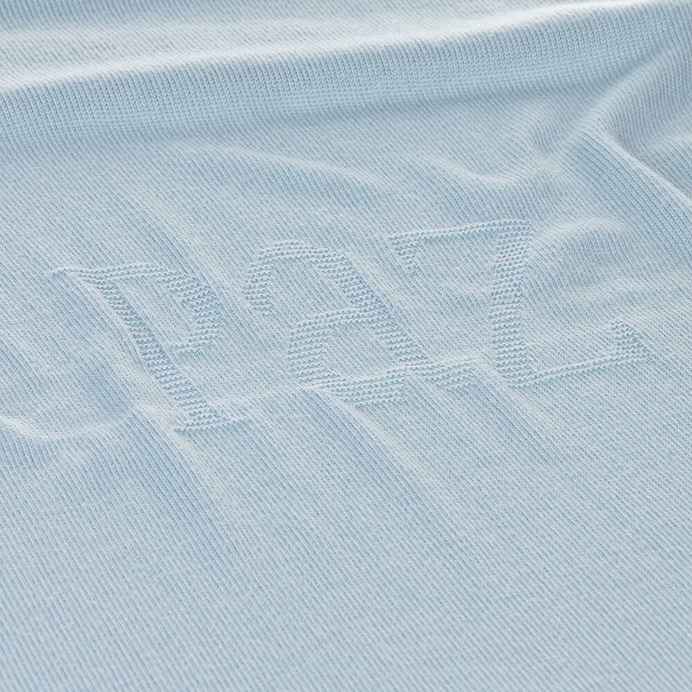 Paz Rodríguez - Blue Wool Knitted Baby Blanket (100cm) | Childrensalon ...
