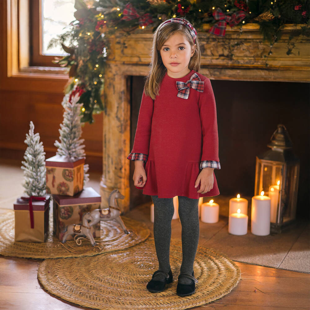 PAZ Rodríguez - Girls Scarlet Jersey Dress with Bow | Childrensalon Outlet