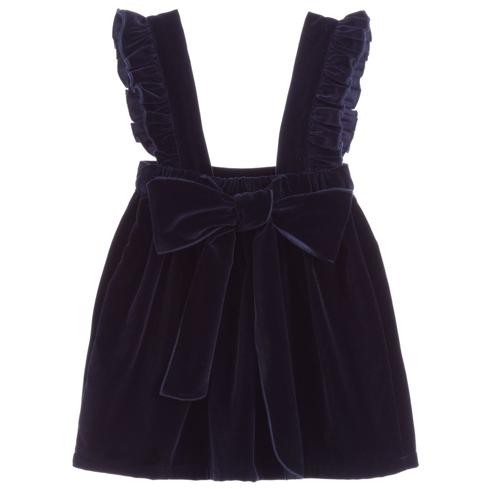 Phi Clothing - Blue Velvet Pinafore Dress | Childrensalon Outlet
