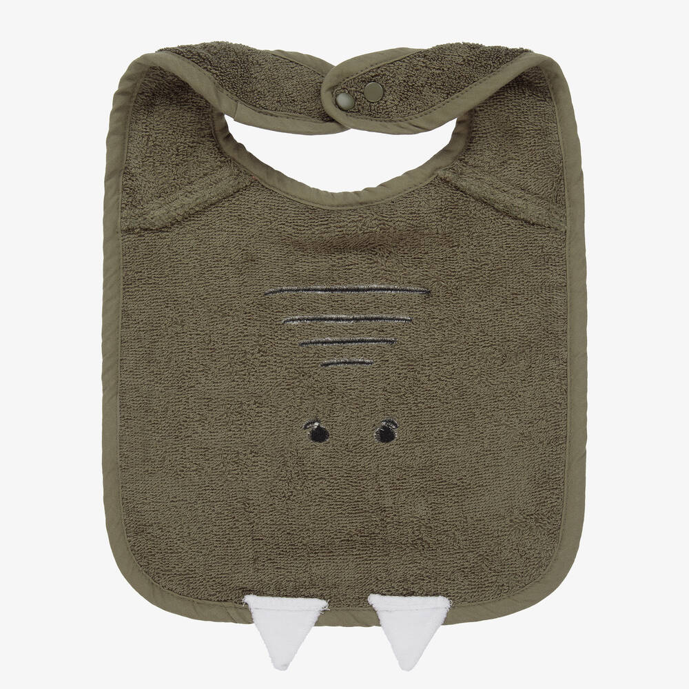 Pippi - Green Organic Cotton Towelling Bib | Childrensalon Outlet