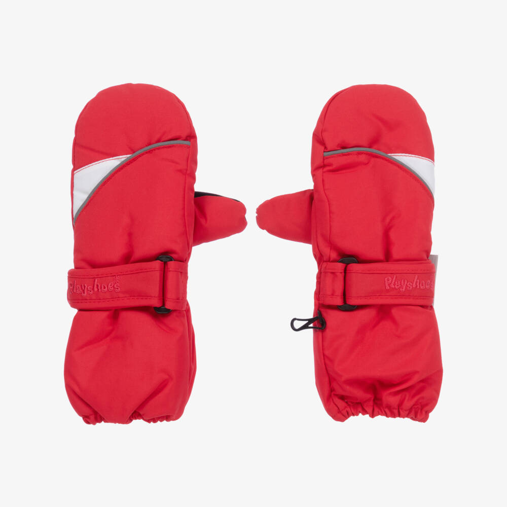 Playshoes - Red Extra Long Waterproof Thermal Ski Mittens ...